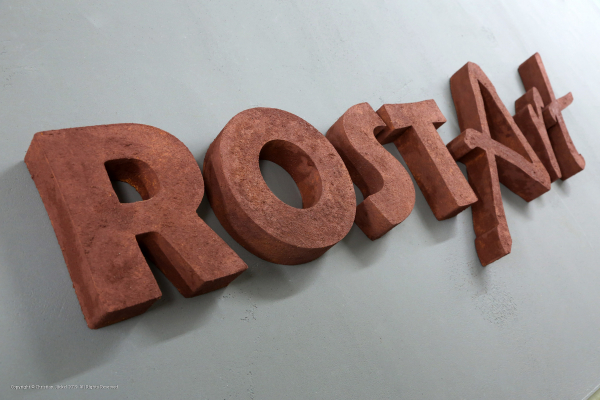 Rostbuchstaben aus Styropor (EPS)