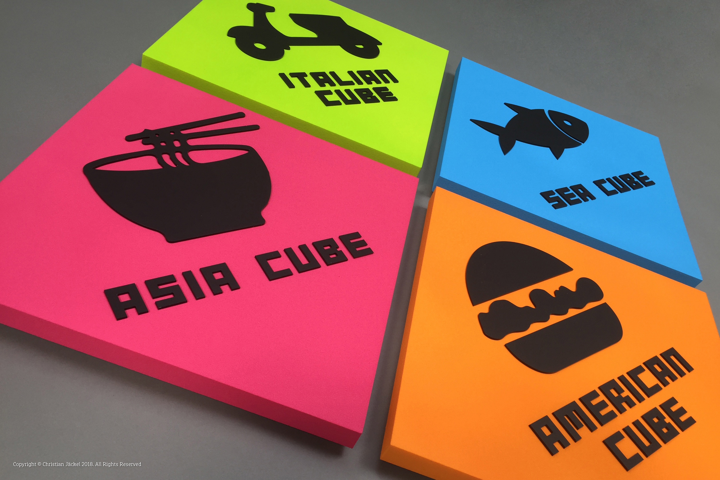 3D Buchstaben und Logos aus 3mm farbigem Acrylglas